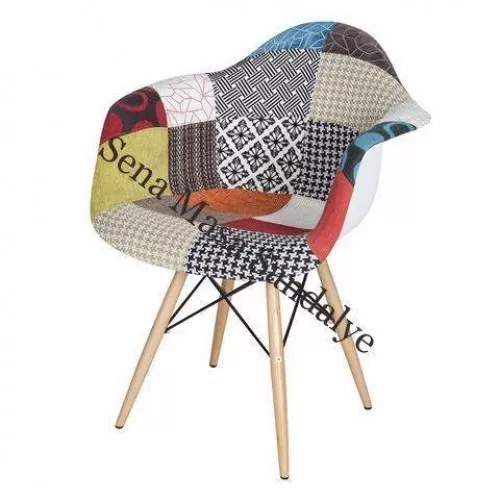 Abb02 Kollu Ahşap Sandalye Patchwork